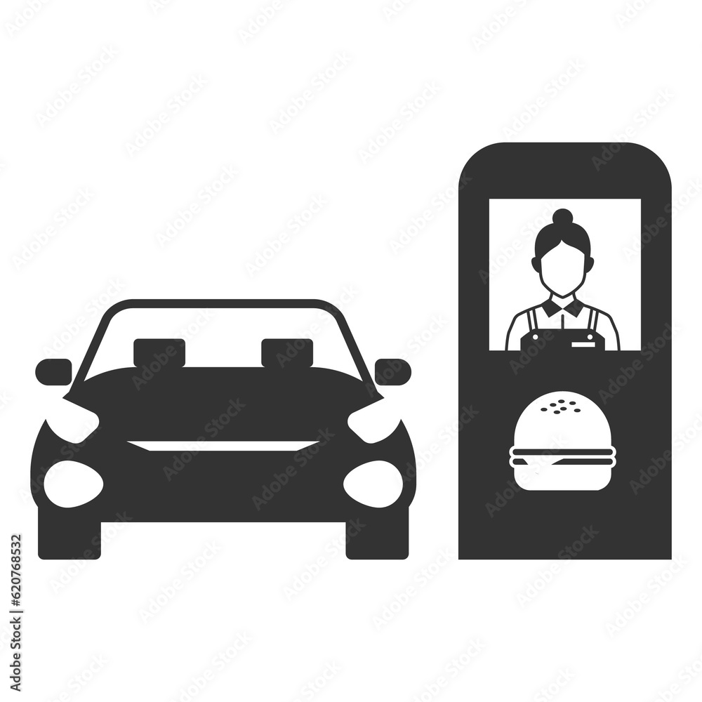 Vector illustration of drive Thru icon in dark color and transparent ...