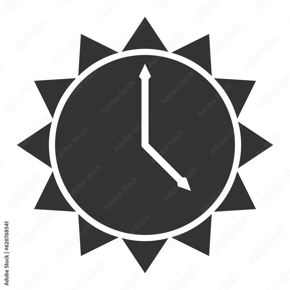 Vector illustration of sundial icon in dark color and transparent ...