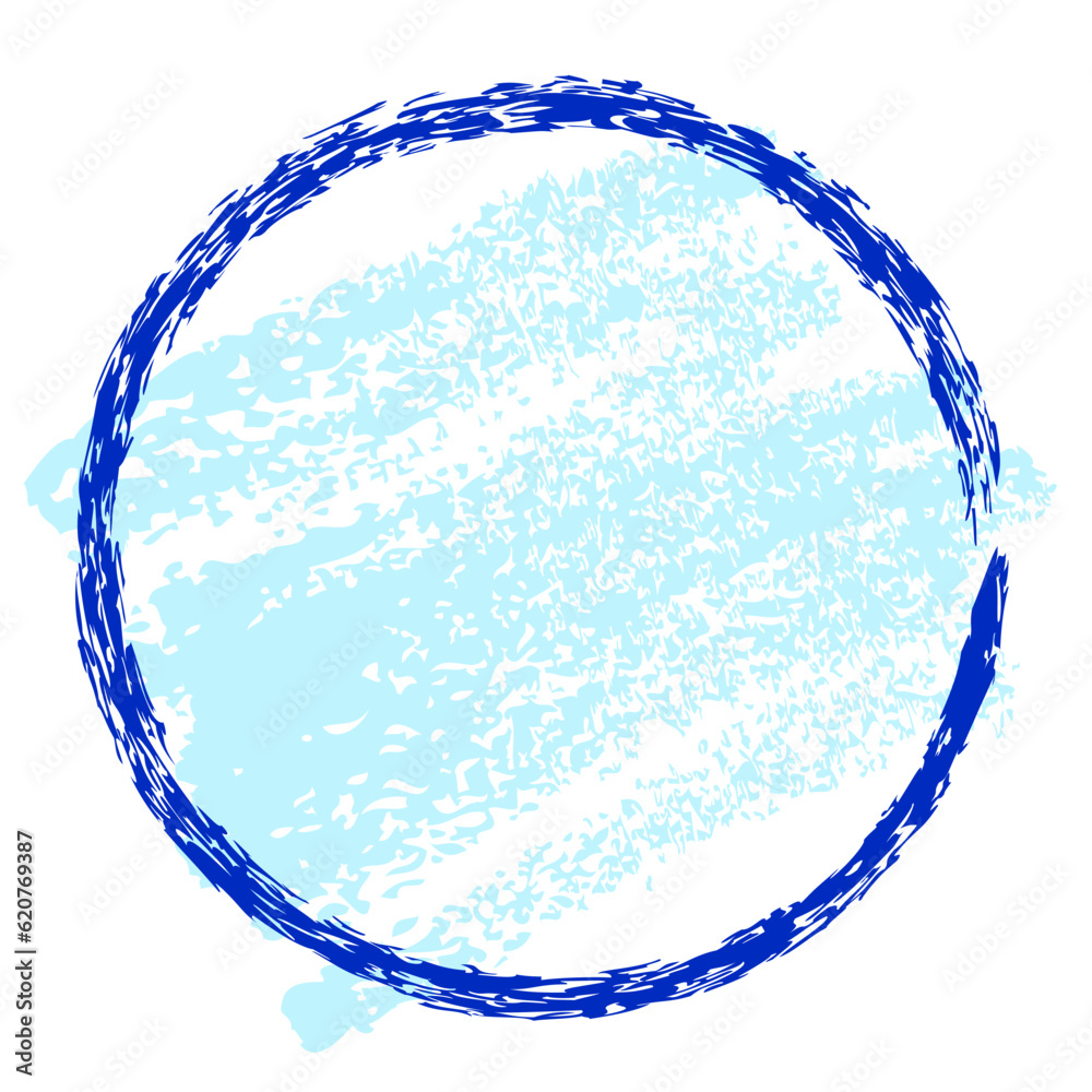 simple blue circle background hand draw vector crayon sketch frame ...