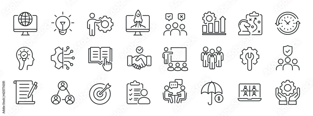 Workshop line icons. Editable stroke. For website marketing design ...