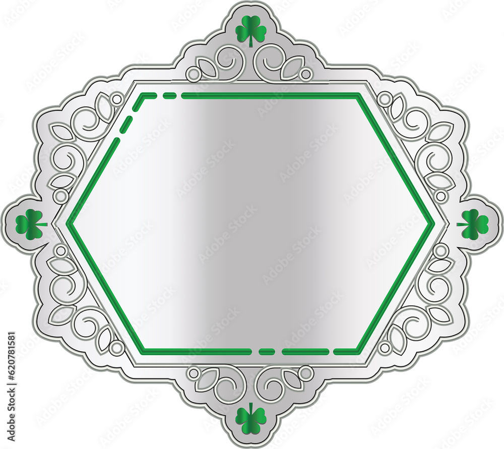 Digital png illustration of green shamrock and frame on transparent ...
