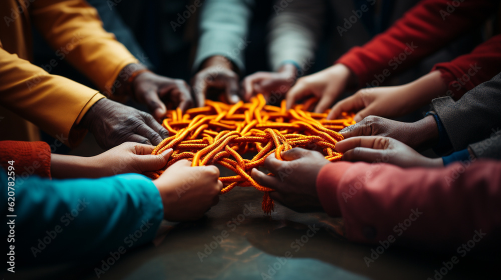 Collective Effort Integration and Unity with teamwork concept as a ...