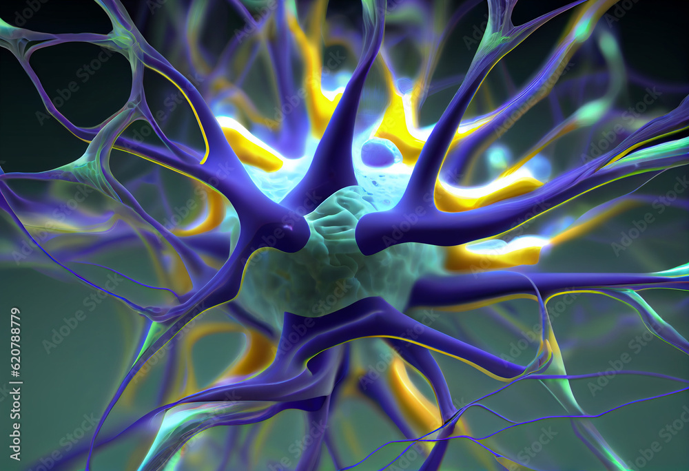 Human brain cells 3d virtual image. Generative AI Stock Illustration ...