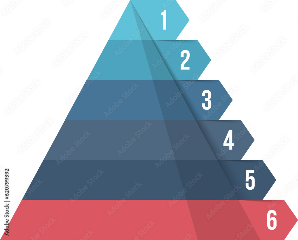 Pyramid with six segments, infographic template Stock Illustration ...