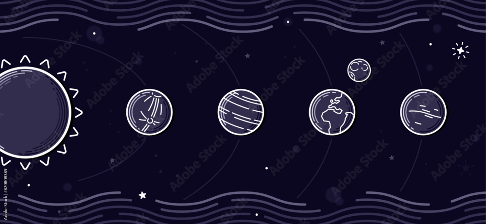 starfield collection - solar system inner planets Stock Vector | Adobe ...