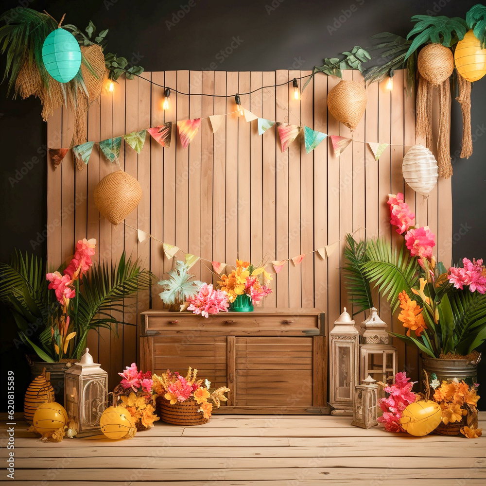 Hawaii kids Digital Backdrop, cake smash backdrop, Digital Photography ...
