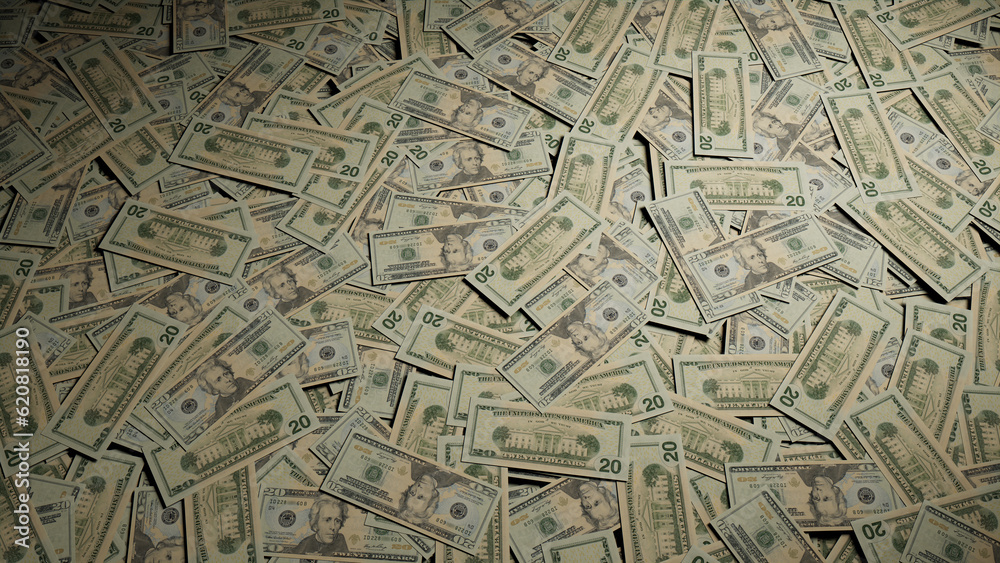 Money Wallpaper with Twenty Dollar Bills. Savings Concept. Stock ...