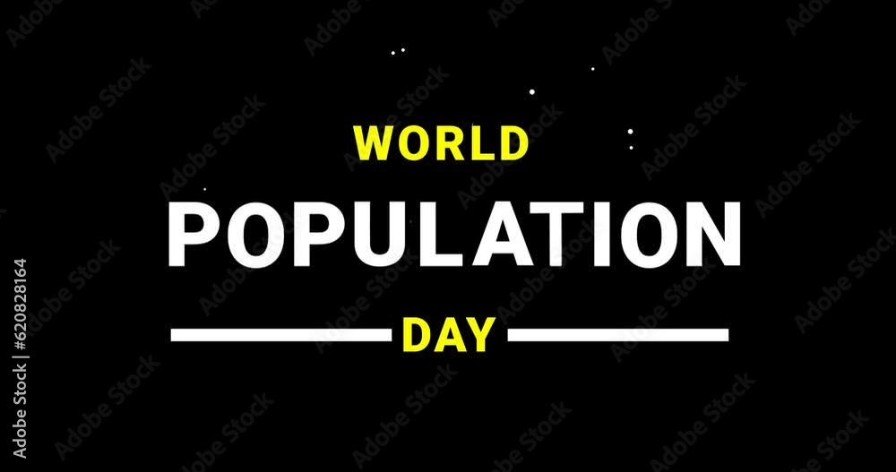 World Population Day lettering text animation. Handwritten Text on the ...