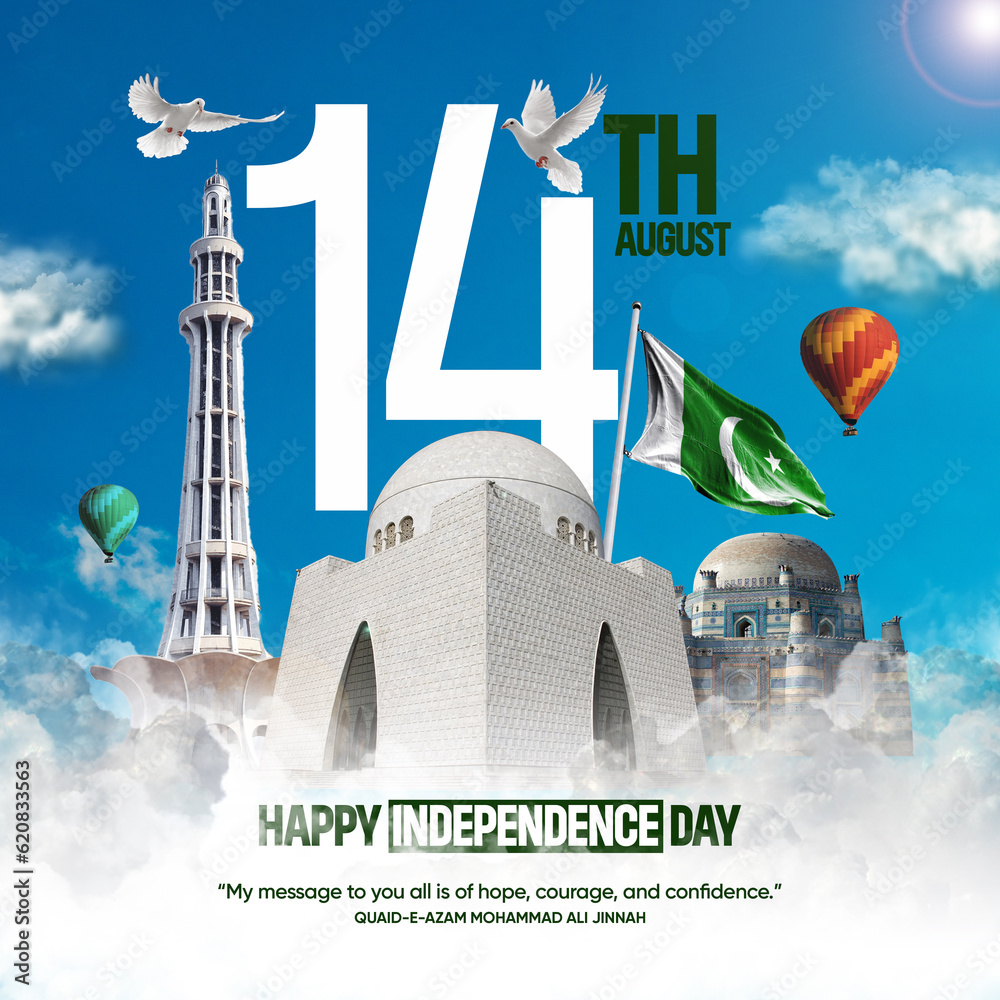 14th August of Independence Day of Pakistan, holiday and people ...
