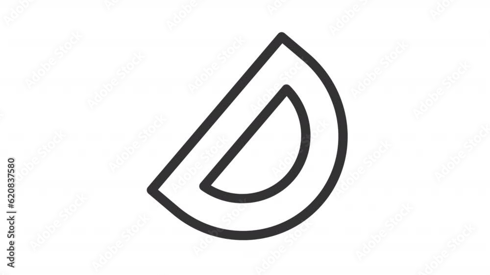 Protractor animated icon. Measuring tool rotation line animation. Math ...