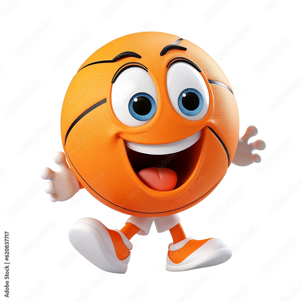 4D Cute Cartoon Basketball emotion charactor graphic design happy movie ...