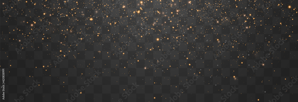 Magical light dust, dusty shine. Flying particles of light. Christmas ...