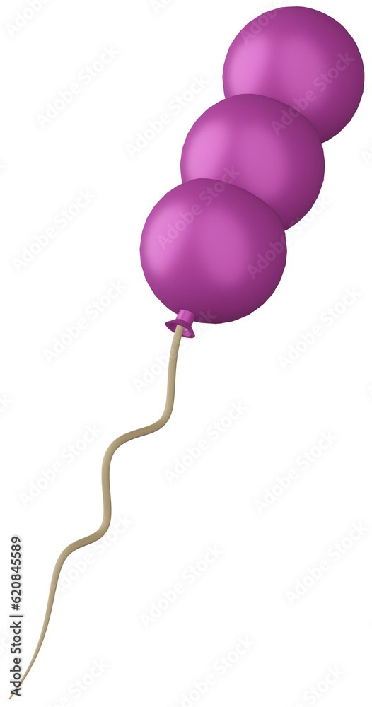 3D object purple inflatable balloon in the shape of a triple sphere on ...