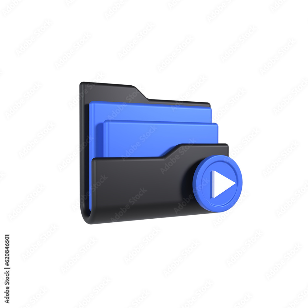 Music Folder 3D Icon ui png transparent background Stock Illustration ...