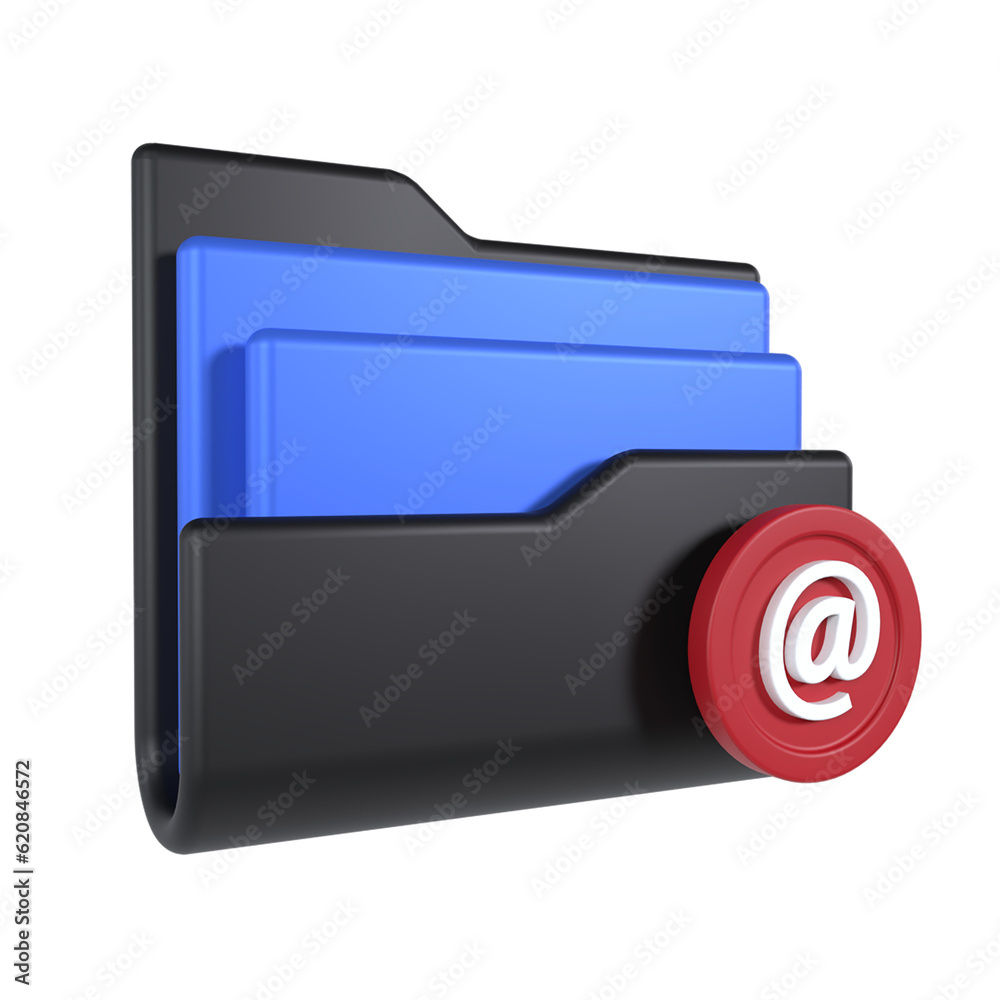 Folder Address 3D Icon ui png transparent background Stock Illustration ...