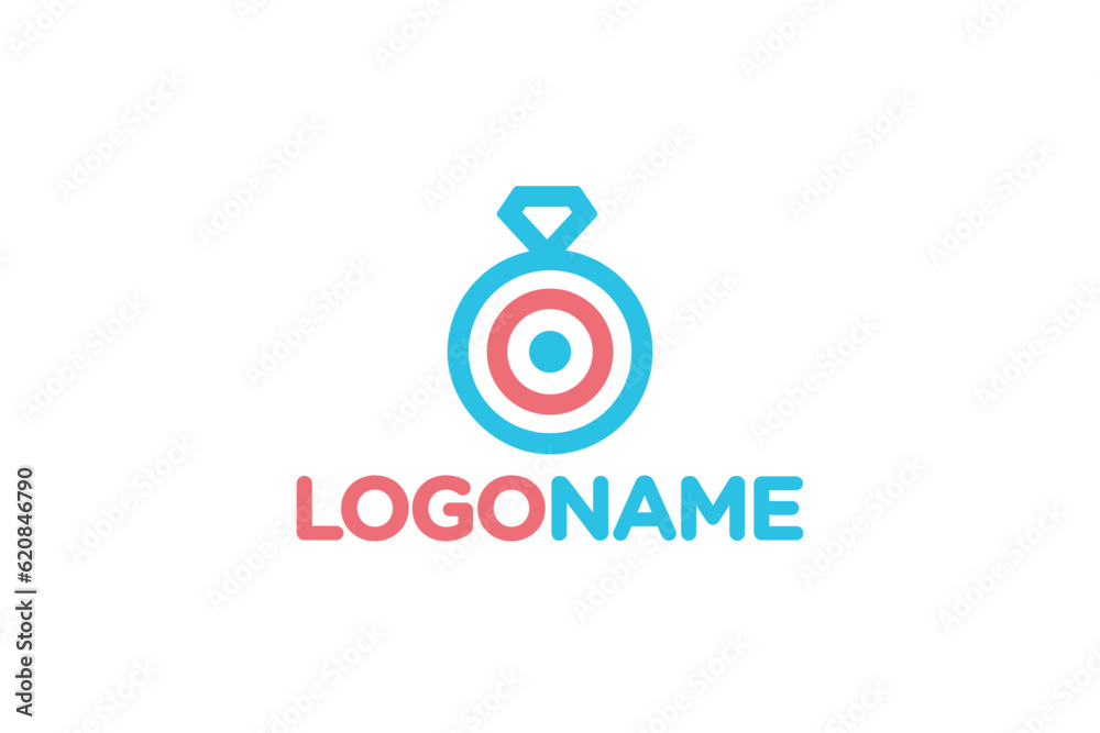 Creative logo design depicting a target shaped like a ring, designated ...