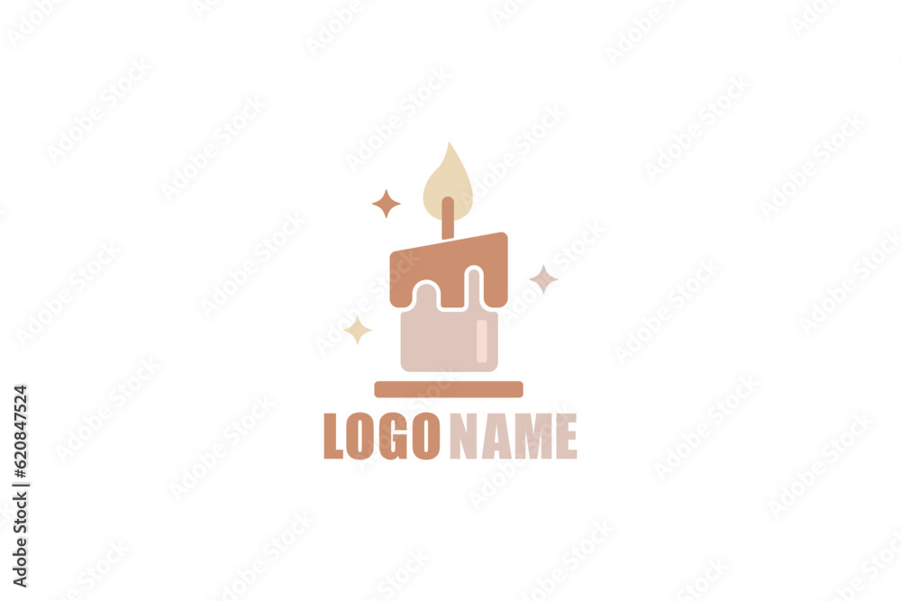 Creative logo design depicting a burning candle. - Logo design template ...