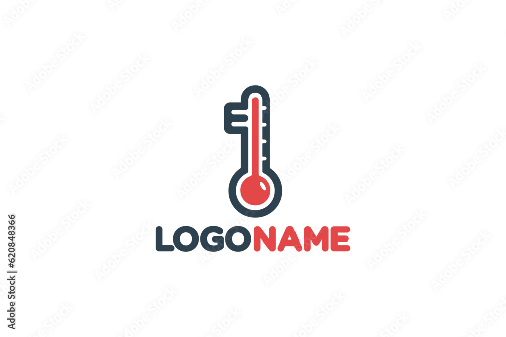 Creative logo design depicting a key shaped like a thermometer - Logo ...
