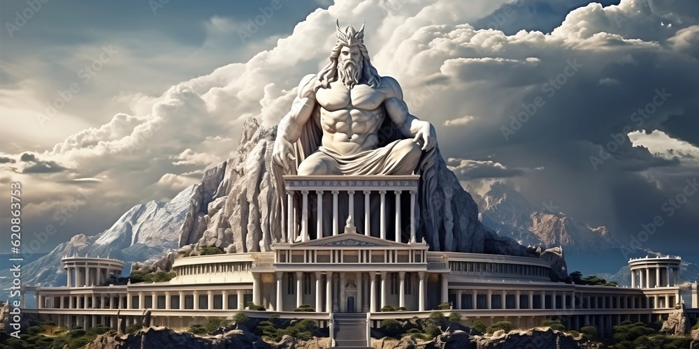On Mount Olympus, a Fantasy Palace. generative ai ilustração do Stock ...