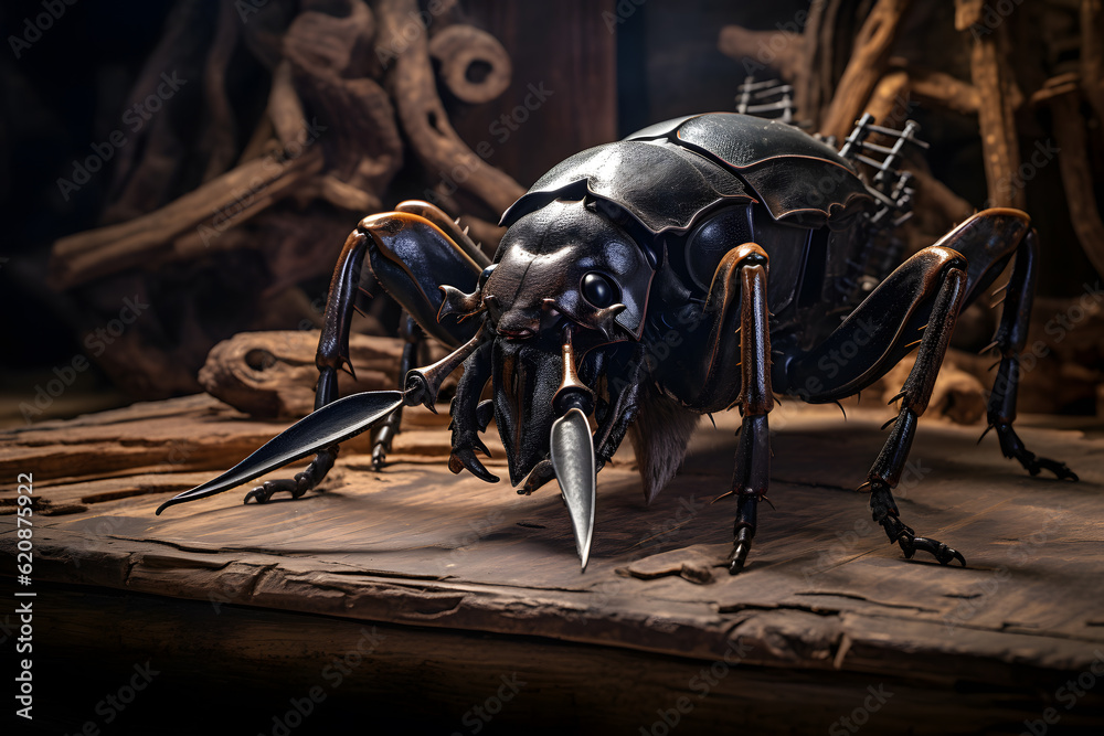stag beetle with its impressive antler Stock Photo | Adobe Stock