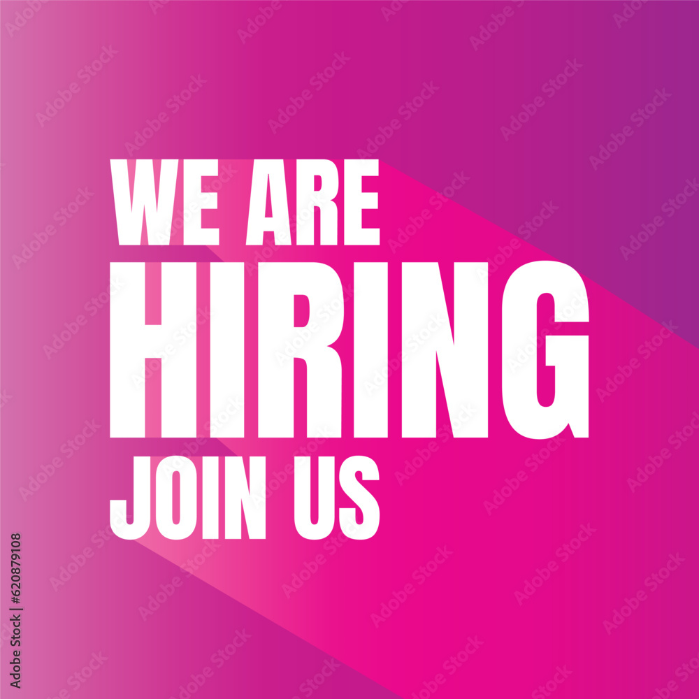 Vetor de We are hiring now design sign, Join our team icon sign vector, We are hiring join us ...