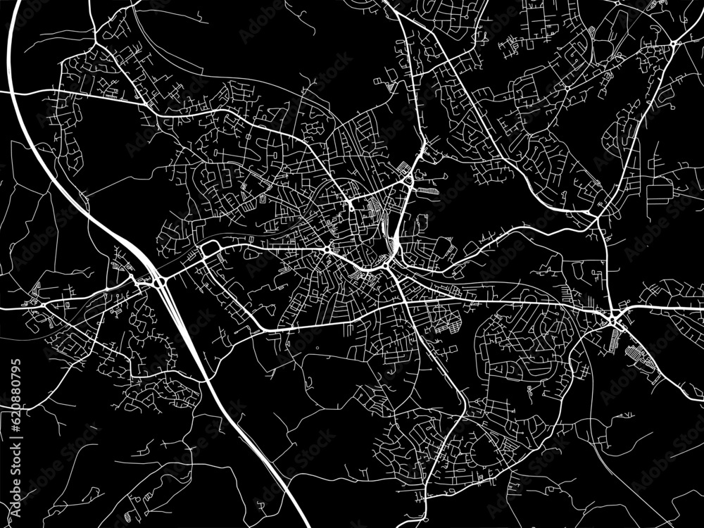 Vector road map of the city of Barnsley in the United Kingdom on a ...