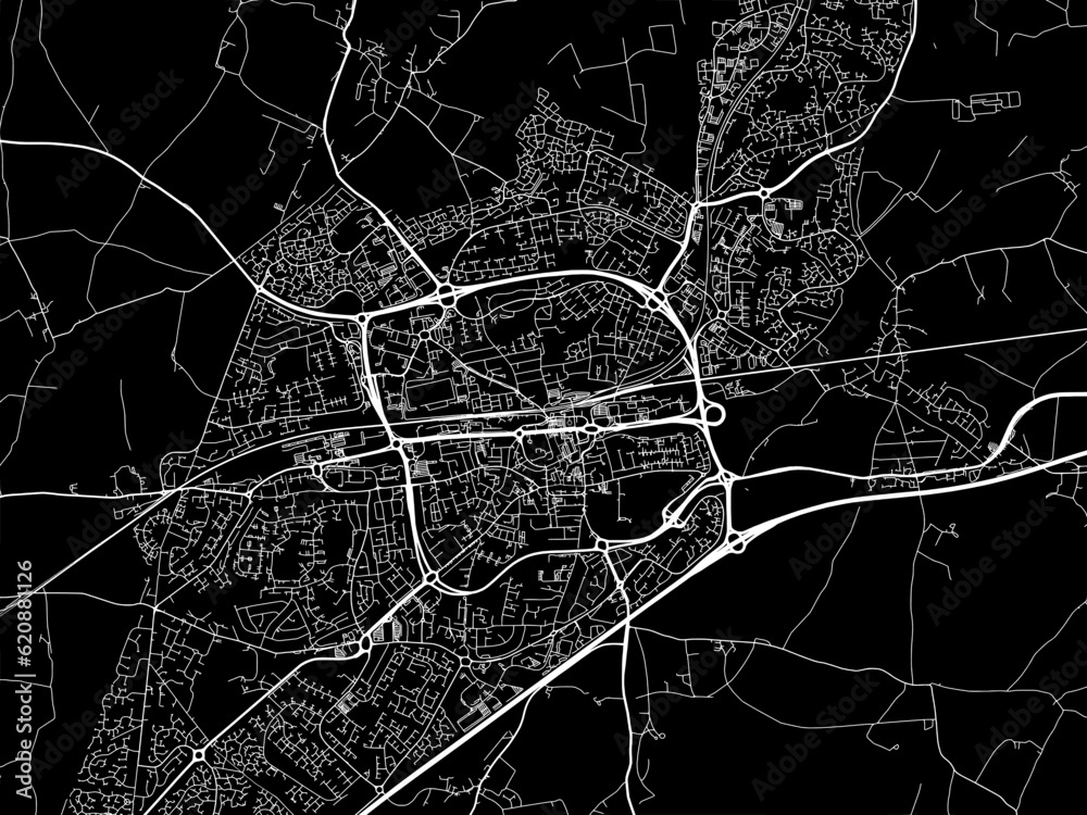 Vector road map of the city of Basingstoke in the United Kingdom on a ...