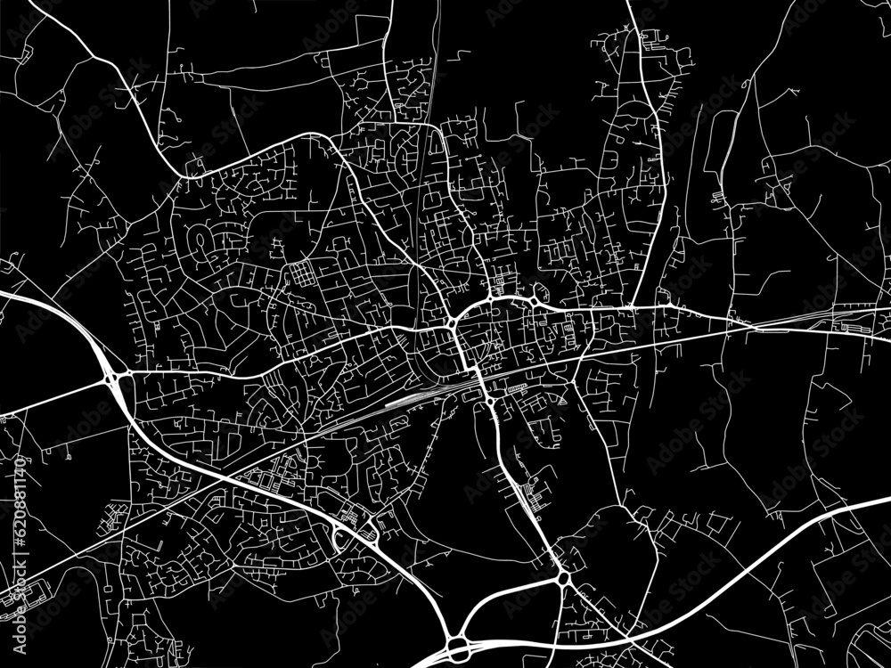 Vector road map of the city of Maidenhead in the United Kingdom on a ...