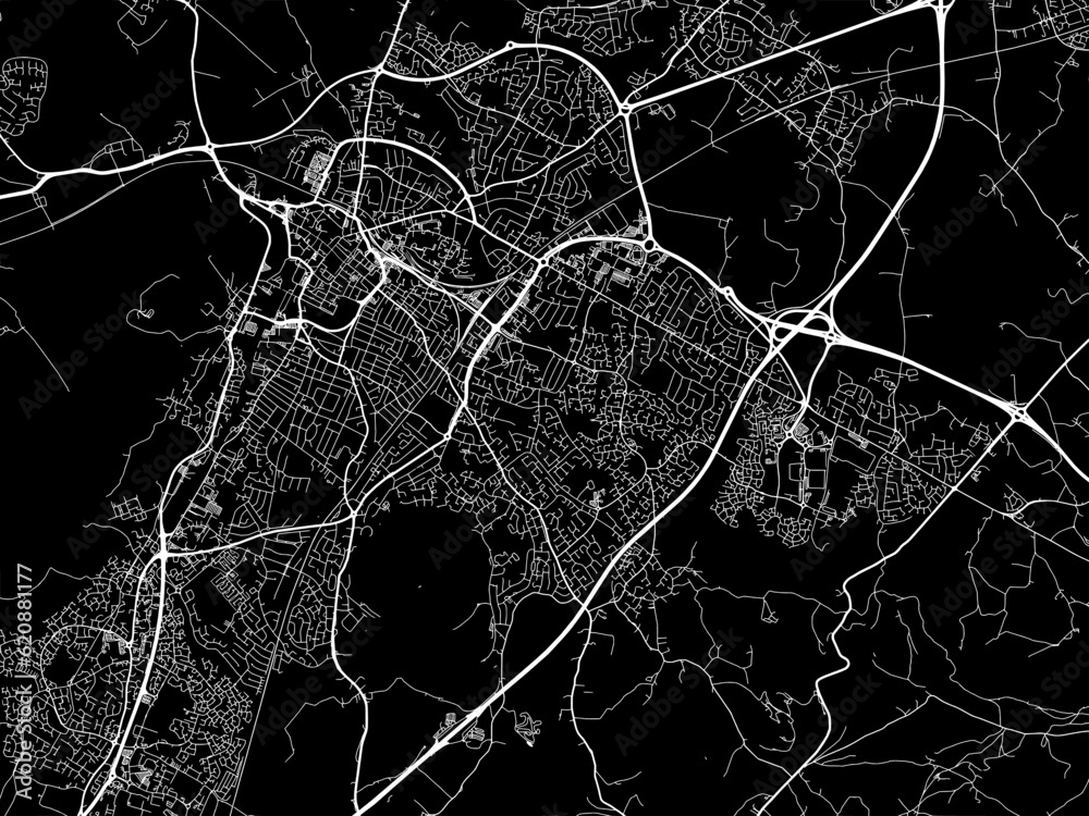 Vector road map of the city of Gloucester in the United Kingdom on a ...