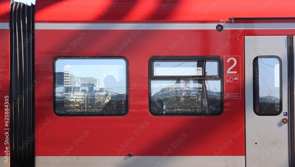 Closeup of train in Cologne, Germany. Trains in Europe. Train ...