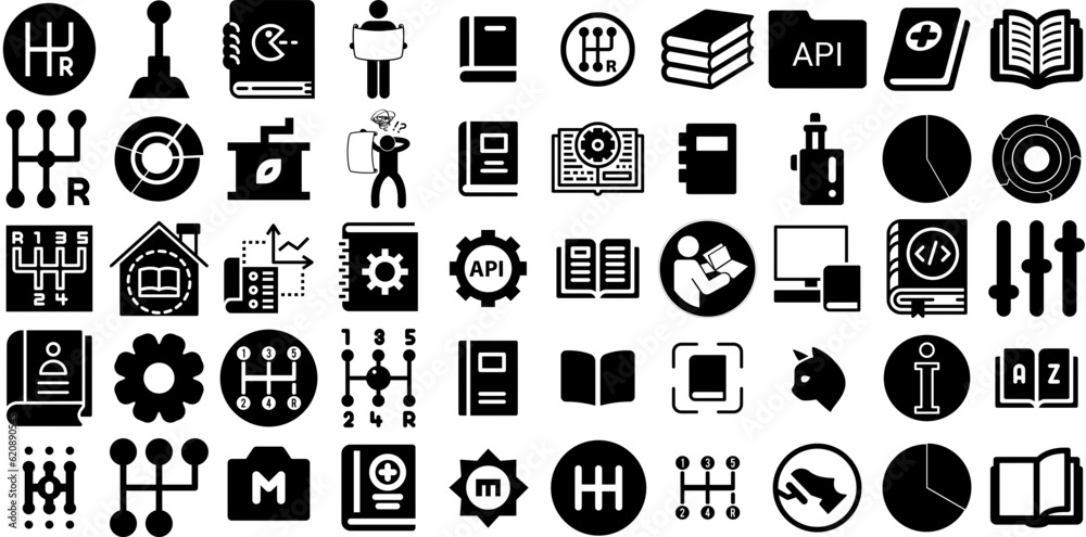 Massive Collection Of Manual Icons Bundle Hand-Drawn Solid Design ...