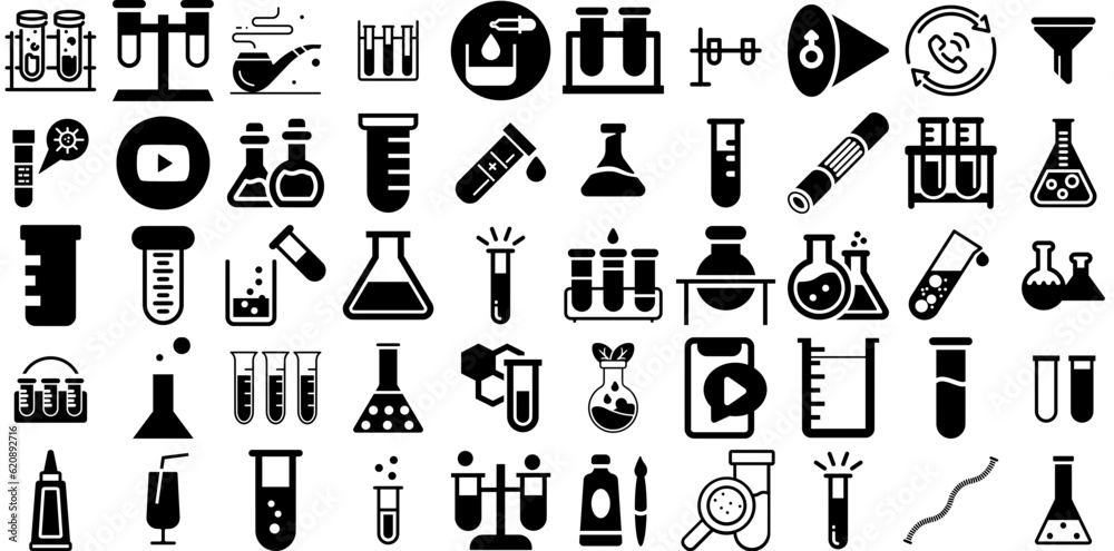 Huge Set Of Tube Icons Bundle Solid Infographic Symbol Symbol, Product ...