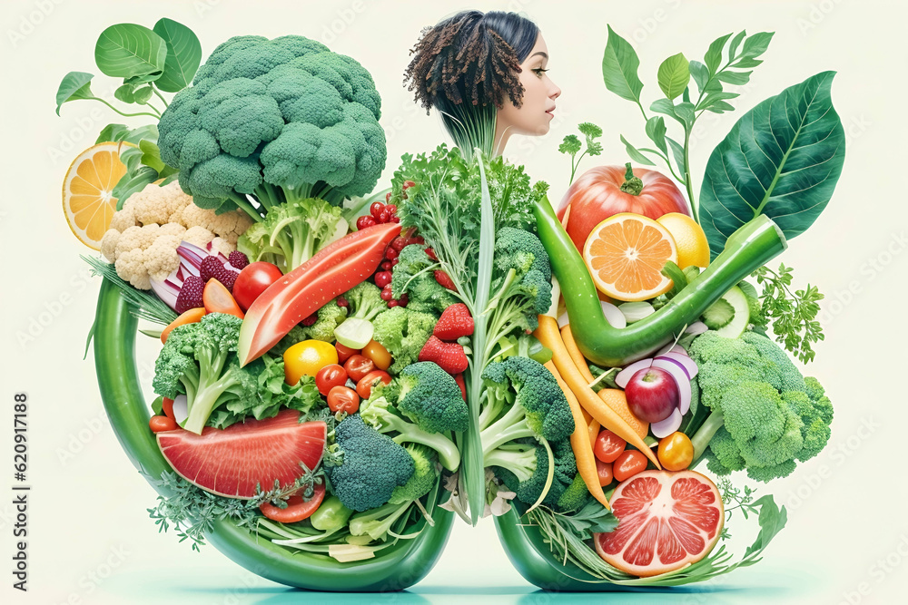 Health and wellness concept with a depiction of human anatomy ...