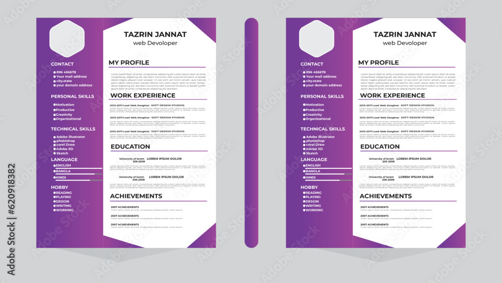 gardient and White Resume and Cover Letter Layout.professional CV forms ...