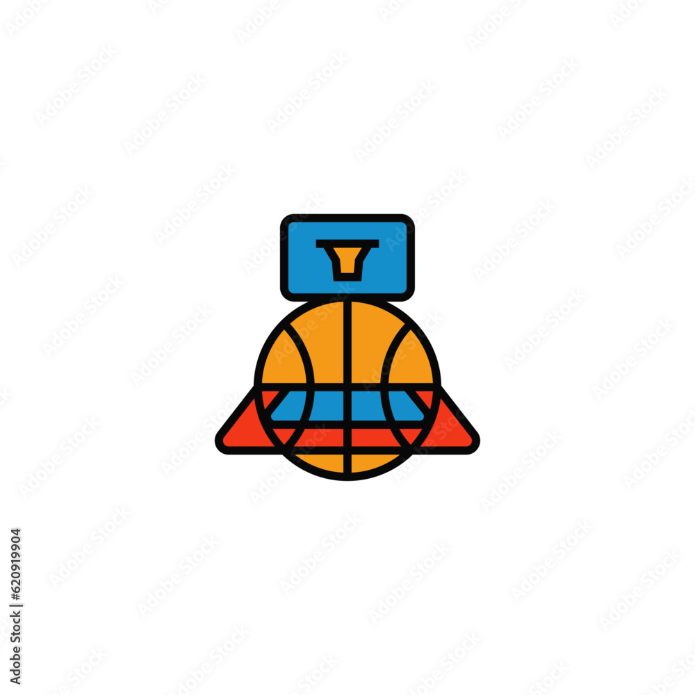 Basketball court logo design concept. Stock Vector | Adobe Stock