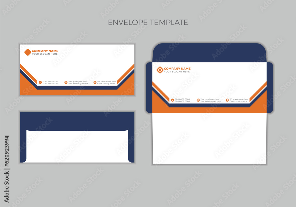 Vector corporate envelope template Stock Vector | Adobe Stock