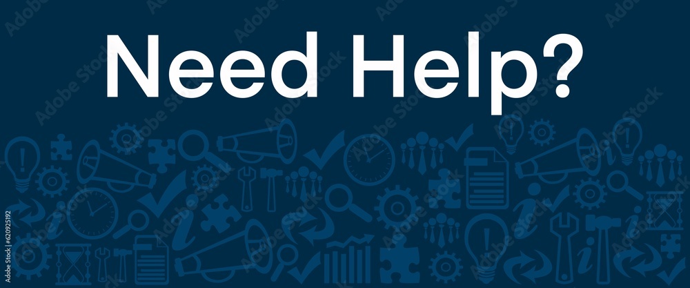 Need Help Blue Business Symbols Texture Bottom Text Stock Illustration ...