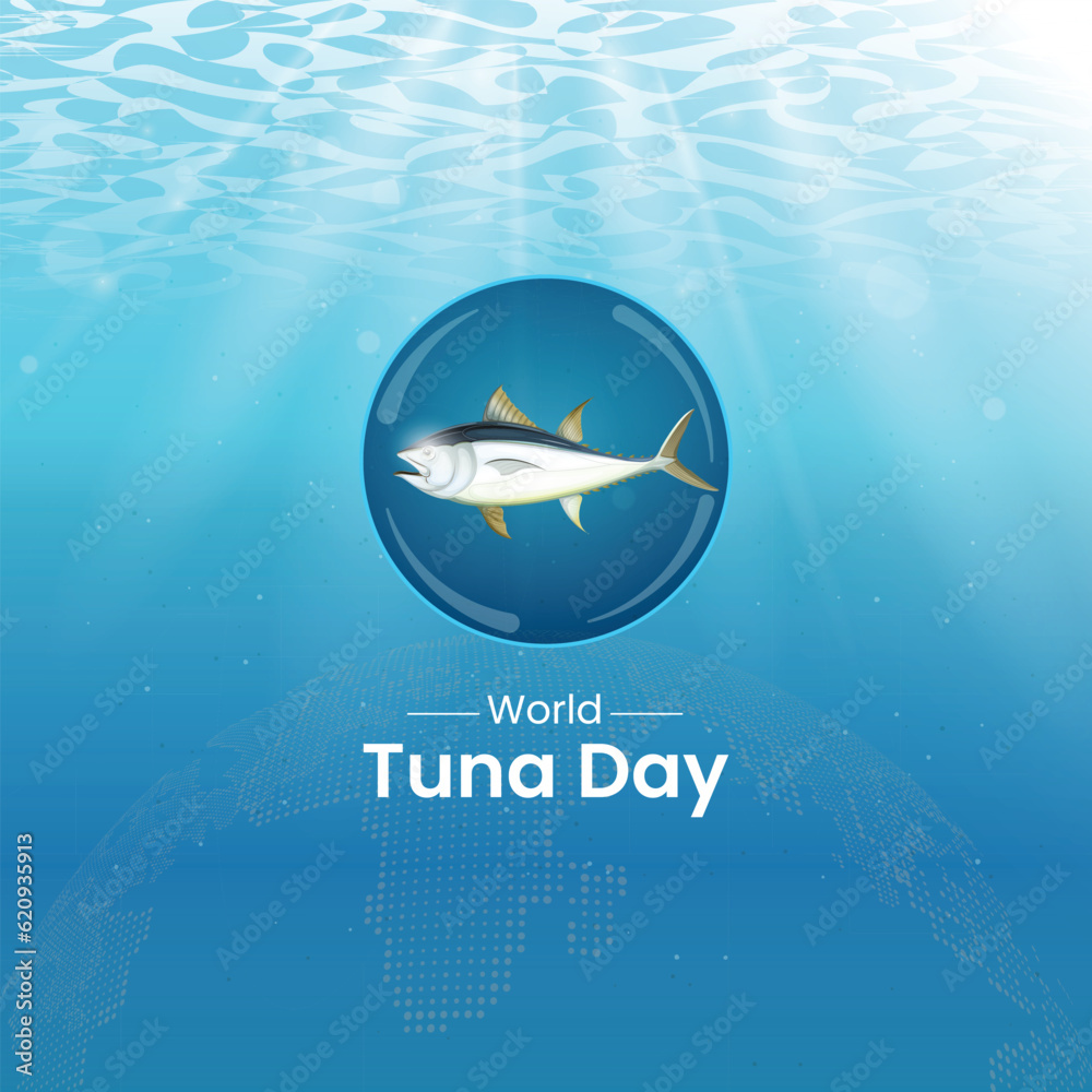World Tuna Day creative. Tuna fish vector illustration. World Tuna Day ...