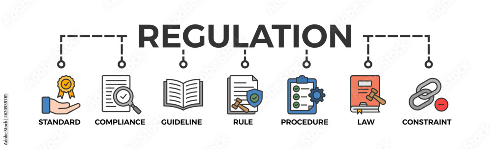 Regulation banner web icon vector illustration concept with icon of ...