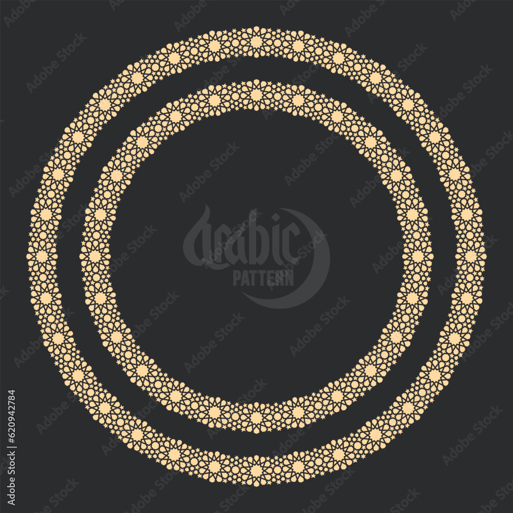 Seamless circle frame pattern in authentic arabian style. Stock Vector ...