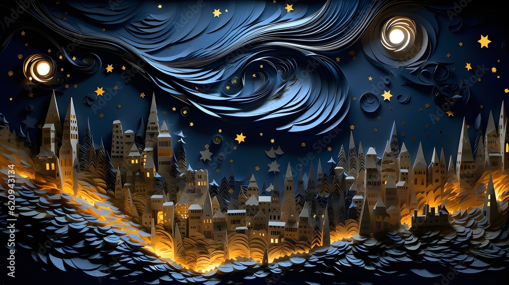 Foto de Shimmering Stars and Moonlight Origami: A Night Sky Over the ...