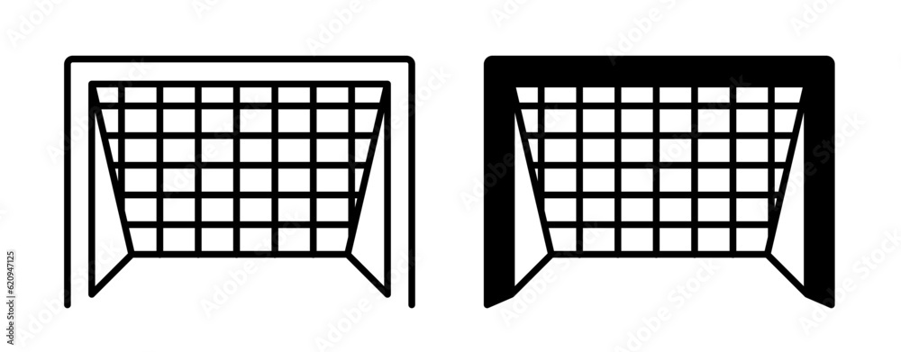 Football goal icon set. Soccer net vector symbol. Stock Vector | Adobe ...