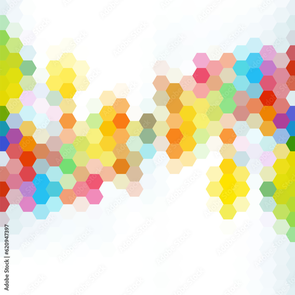 Vector color hexagon pattern. Geometric abstract background with simple ...
