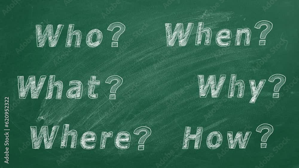 Six most common questions Who, What, where, when, why, how with ...