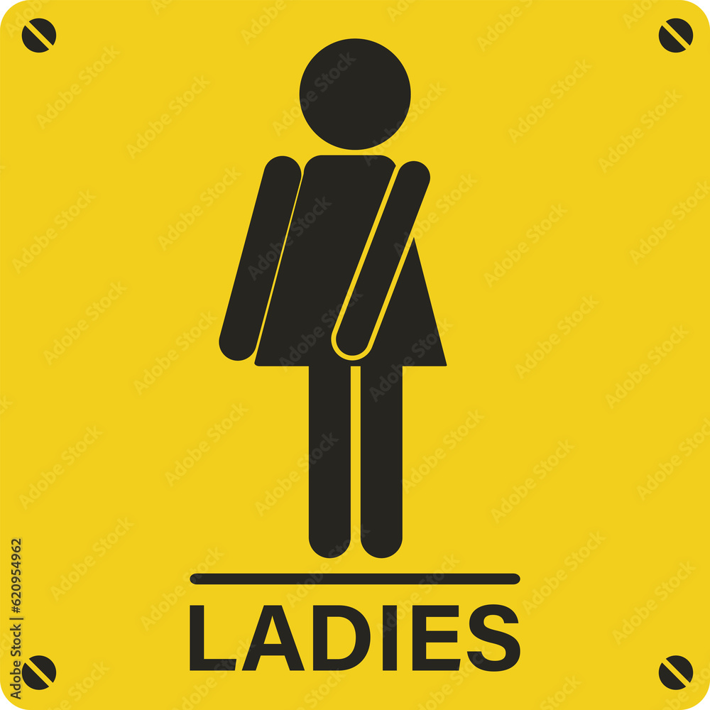 Printable set of yellow black square rectangle sign for men and women ...