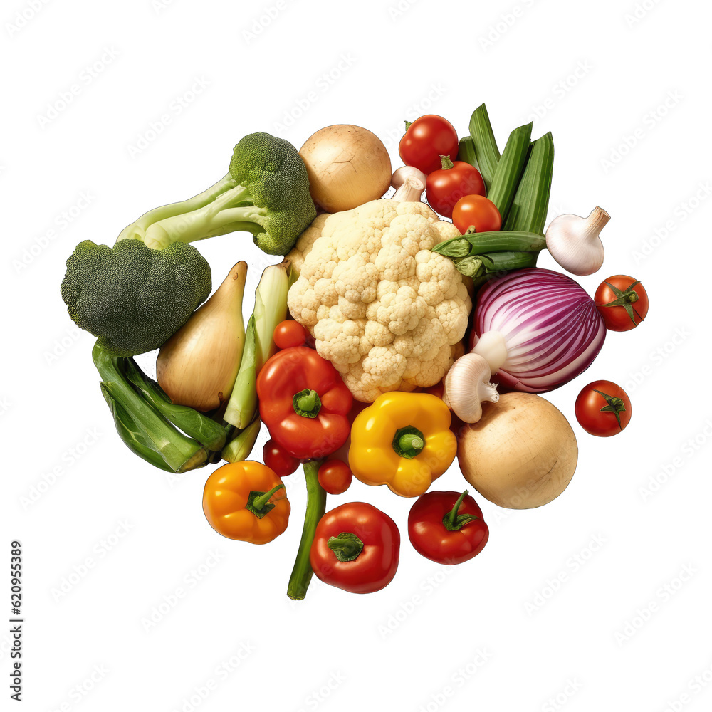 Assorted vegetables isolated on transparent background Stock ...
