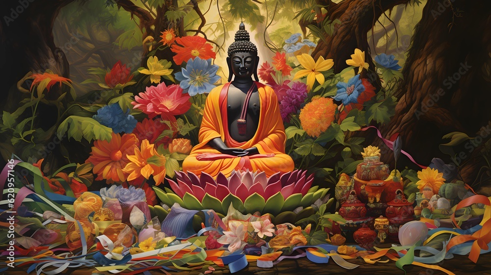 Buddha Statue beautiful background wallpaper design, Buddism, Buddist ...