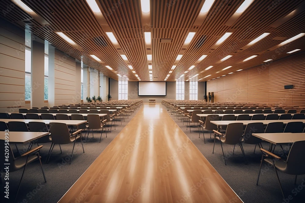 Large Conference hall for Corporate Convention or Lecture. Big empty ...