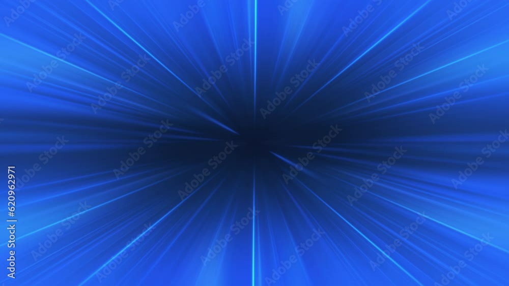 Abstract loop center blue light shine ray spin radial zoom for ...