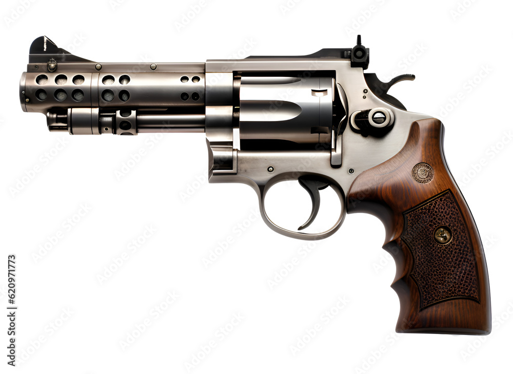 revolver weapon on isolated transparent background Stock Illustration ...